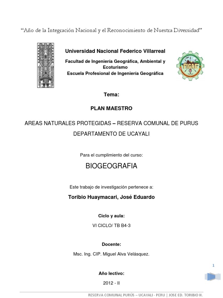 Trabajo Reserv. Com. Purus. | PDF | Clima | Andes