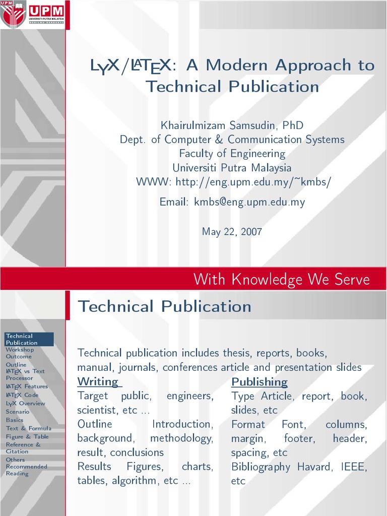 Lyx/Latex: Modern Approach To Technical Publication | PDF | Te X ...