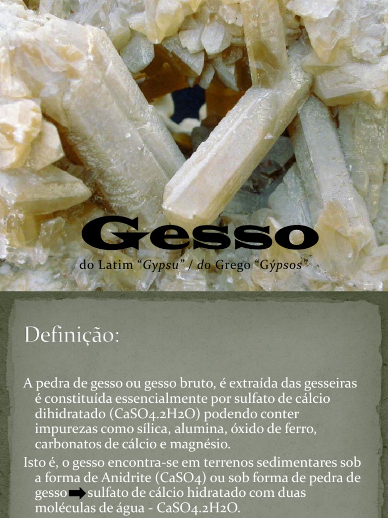 Gesso - Apresentação | PDF | Gipsita | Cálcio