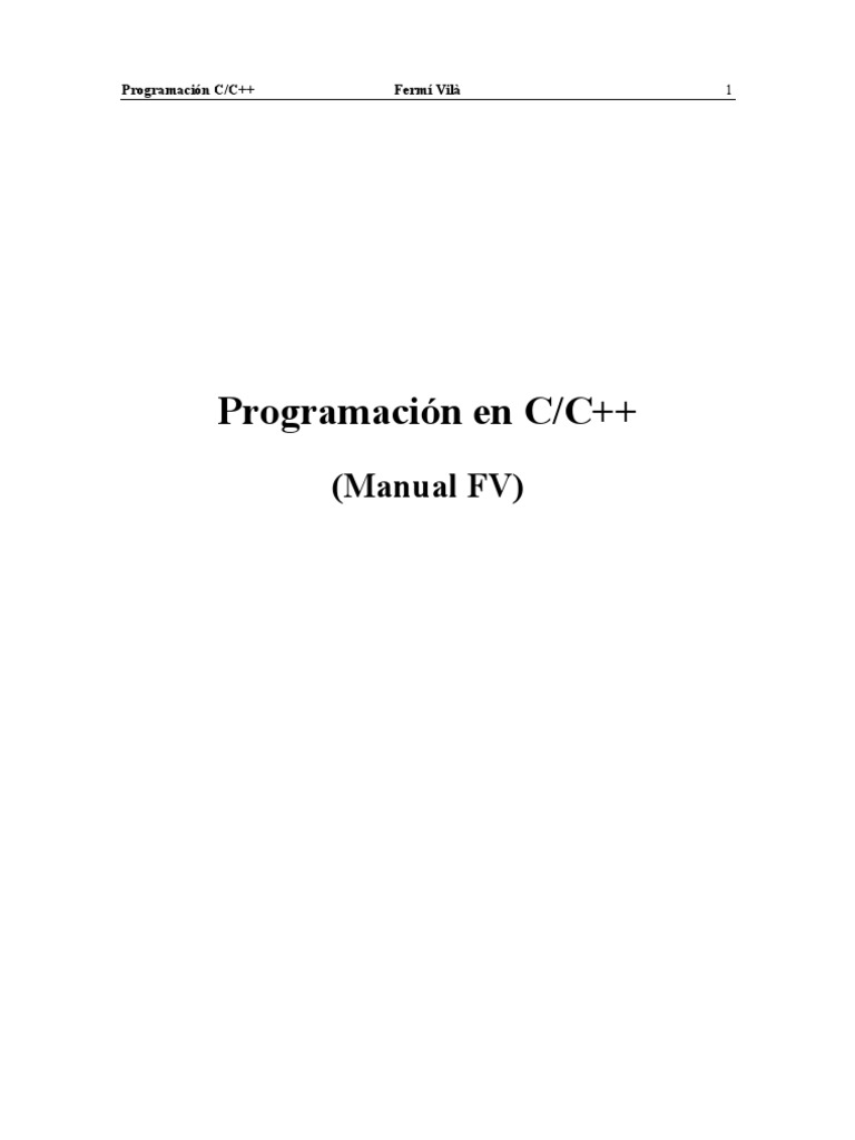 Programacion en C y C++ (Manual FV) | PDF | C ++ | Lenguaje de programación