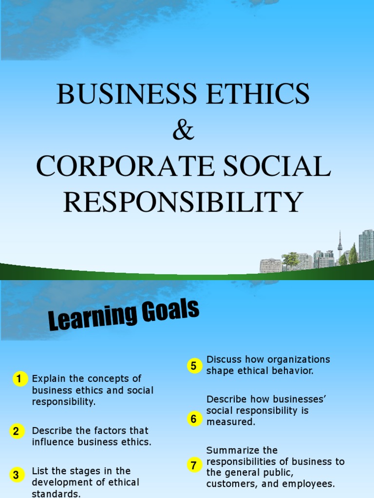Business Ethics & CSR | PDF | Corporate Social Responsibility ...