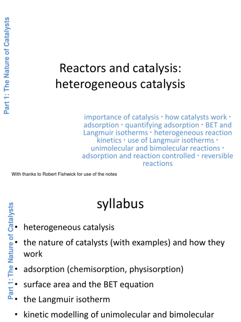 Catalyst | PDF | Heterogeneous Catalysis | Catalysis