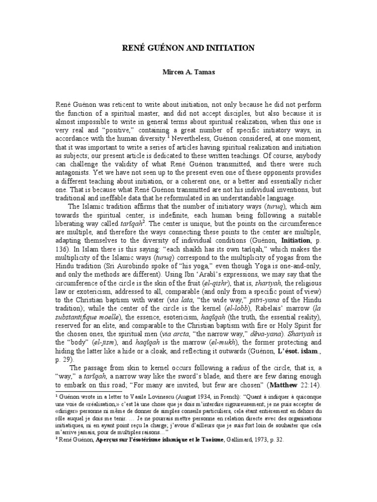 René Guénon and Initiation | PDF | Spirituality | Reason
