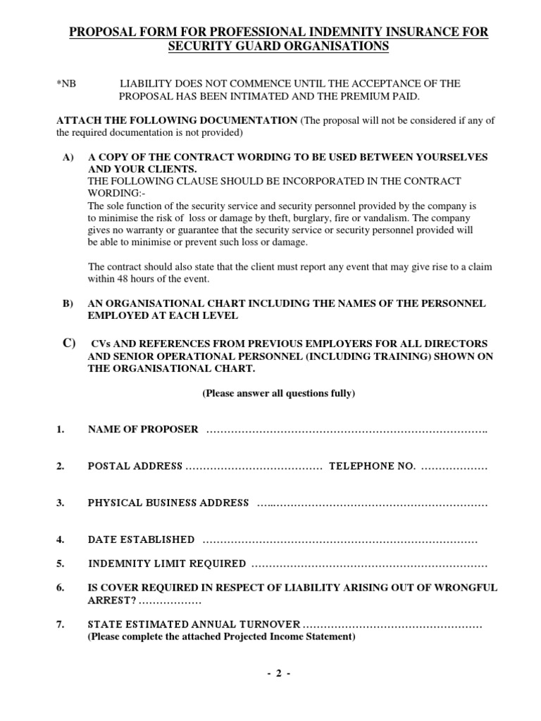 PI Proposal Security Companies 24 Augist 09 | PDF | Insurance | Government