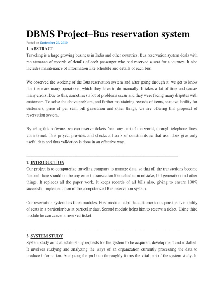 DBMS Project-Bus Reservation System: 1. Abstract | PDF | Microsoft Sql ... DBMS Project-Bus Reservation System: 1. Abstract | PDF | Microsoft Sql ...