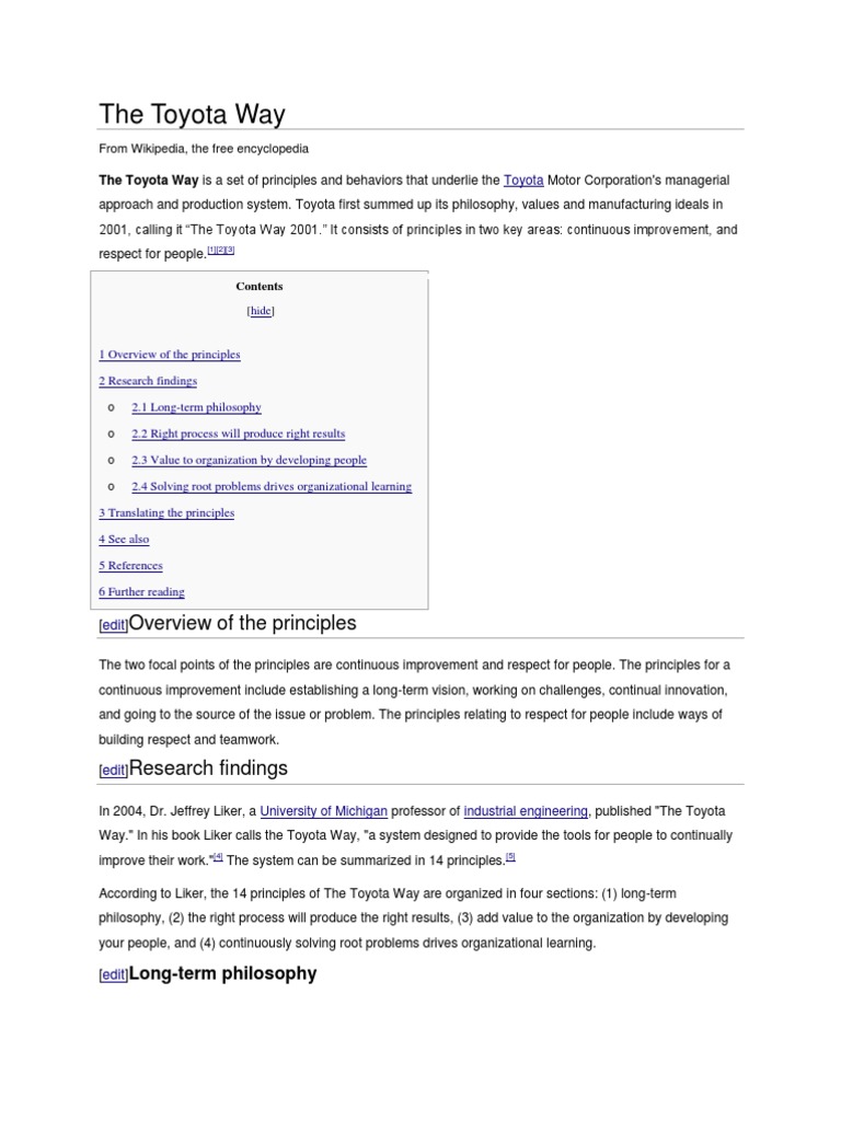 The Toyota Way | PDF | Systems Theory | Accountability