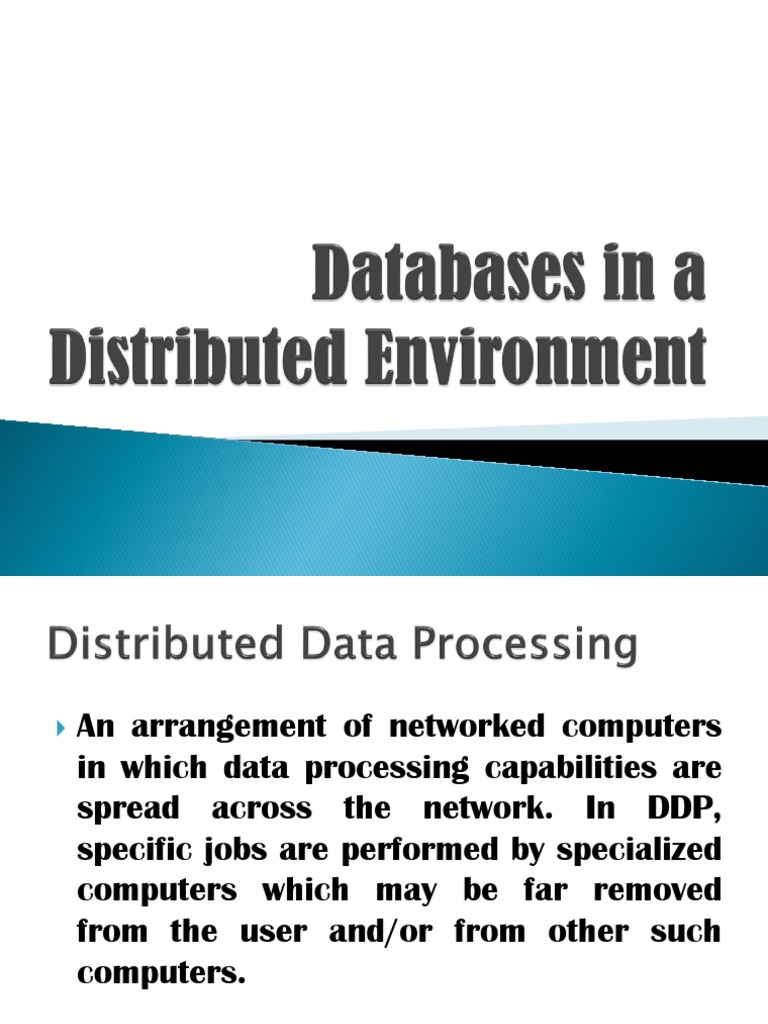 Databases in A Distributed Environment | PDF | Database Transaction | Databases