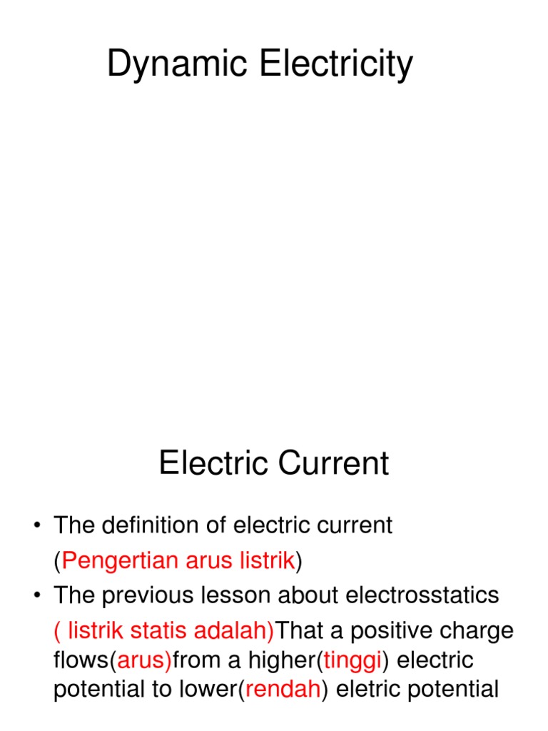 Dynamic Electricity | PDF | Voltage | Electric Current