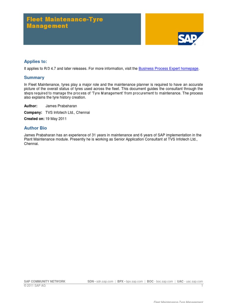 Fleet Maintenance-Tyre Management | PDF | Tire | Business Process