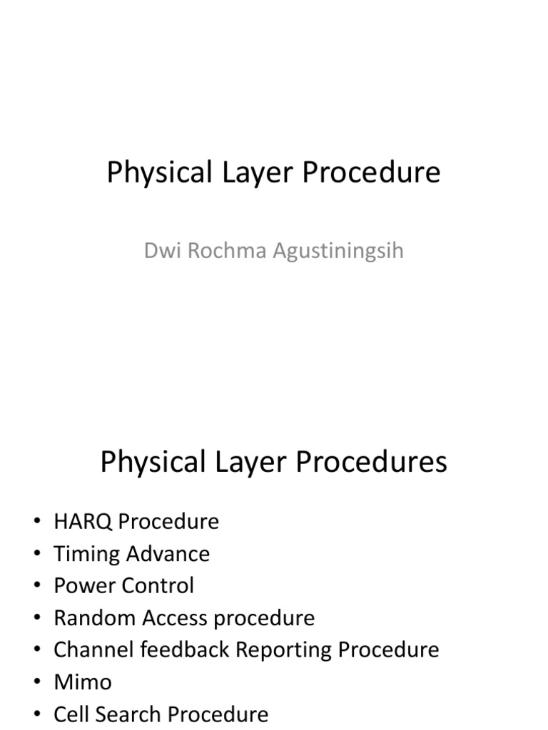 Physical Layer Procedures Overview | PDF | Computers