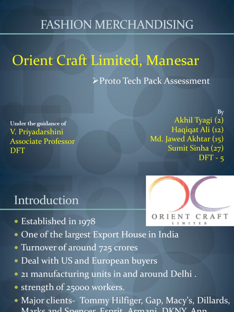 Fashion Merchandising: Orient Craft Limited, Manesar | PDF | Consumer ...