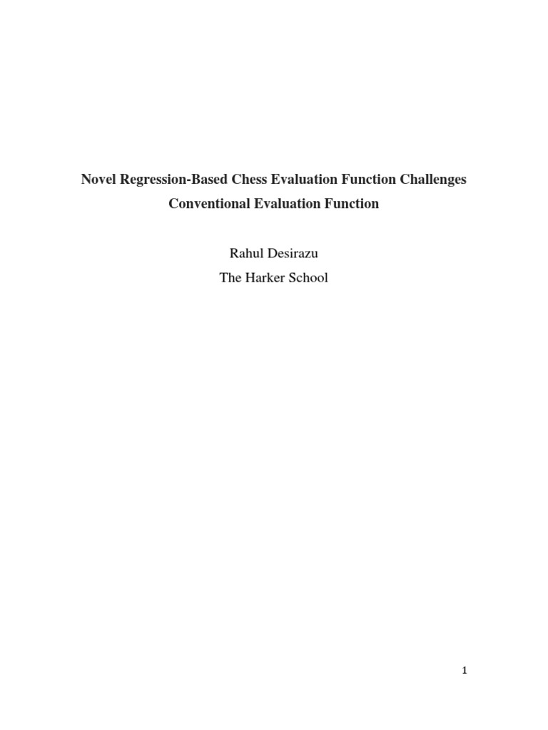 Regression-Based Chess Evaluation Function | PDF | Chess | Traditional ...