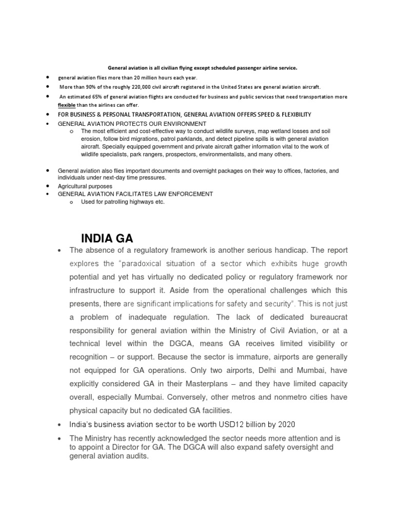 GA Notes | PDF | General Aviation | Aviation