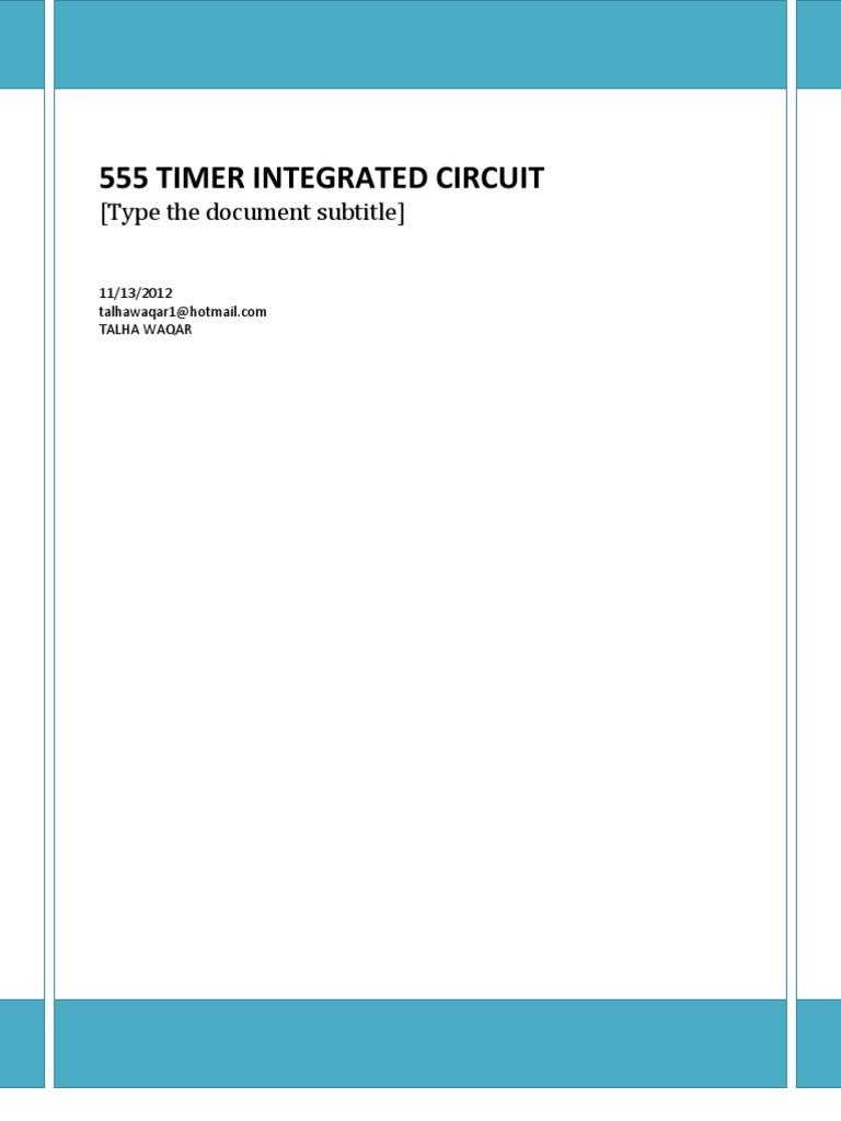 555 Timer Integrated Circuit | PDF | Electronic Circuits | Electronic Design