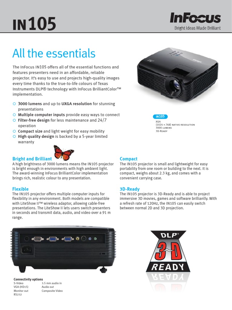 InFocus IN105 Datasheet EU | PDF | Display Resolution | Imaging