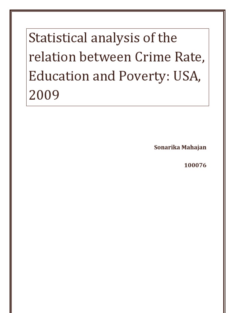 Statistical Analysis of The Relation Between Crime Rate, Education and ...