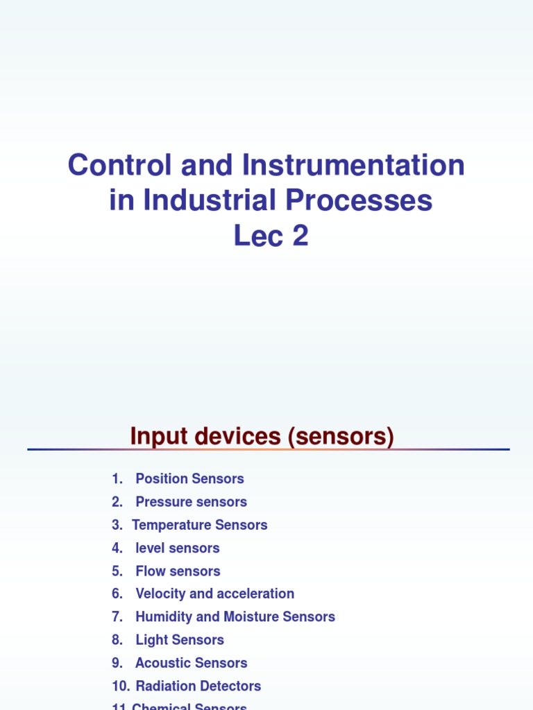 Control and Instrumentation in Industrial Processes Lec 2 | PDF ...