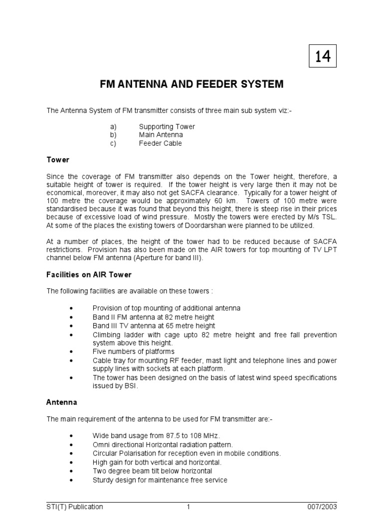 Antenna and Feeder System | PDF | Antenna (Radio) | Broadcasting