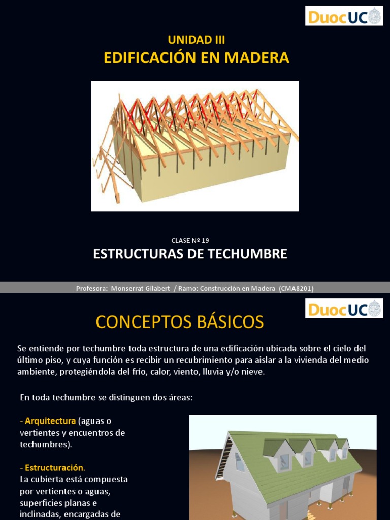 CLASE - 19 Estructura de Techumbre | PDF | Braguero | Techo