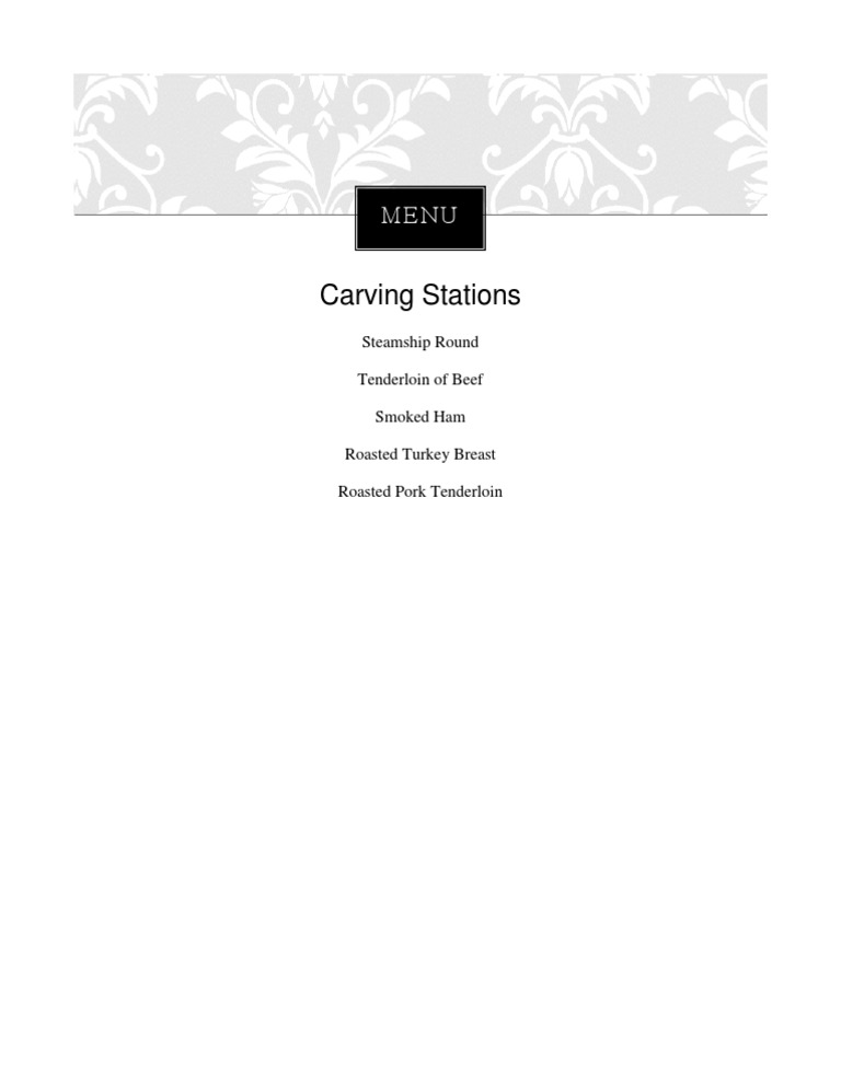 Carving Station Menu Options | PDF