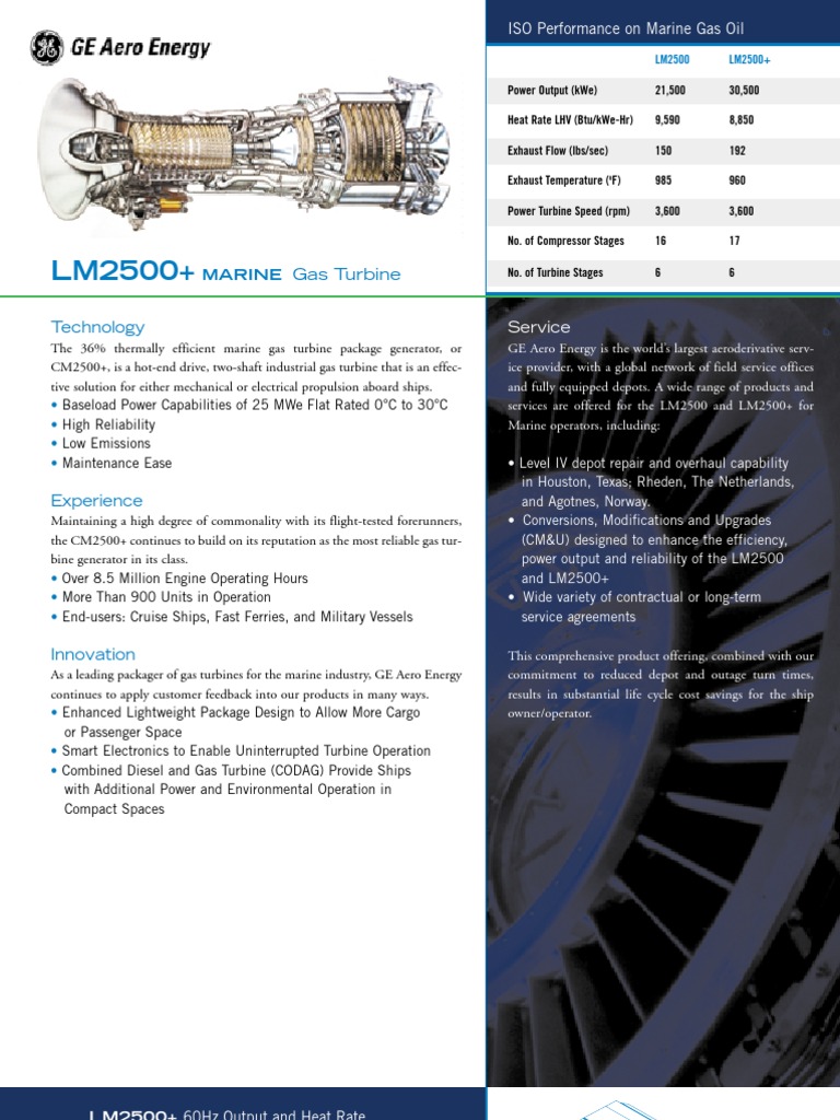 LM 2500 Plus | PDF | Gas Turbine | Electric Generator