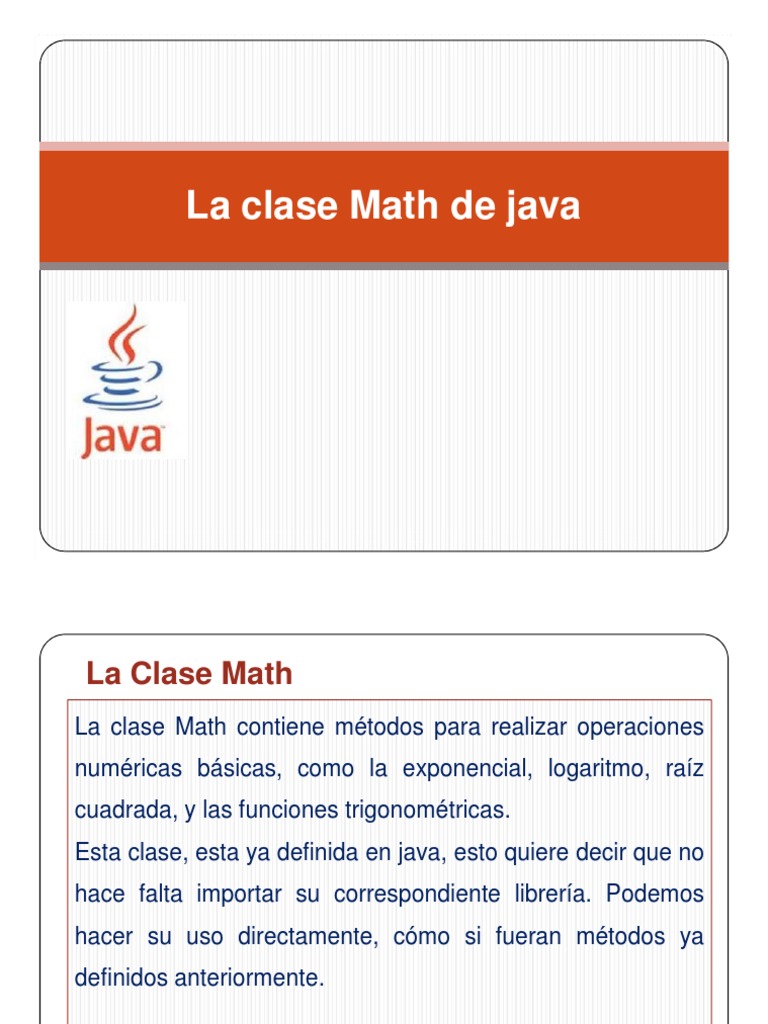 La Clase Math de Java | PDF | Pi | Funciones trigonométricas