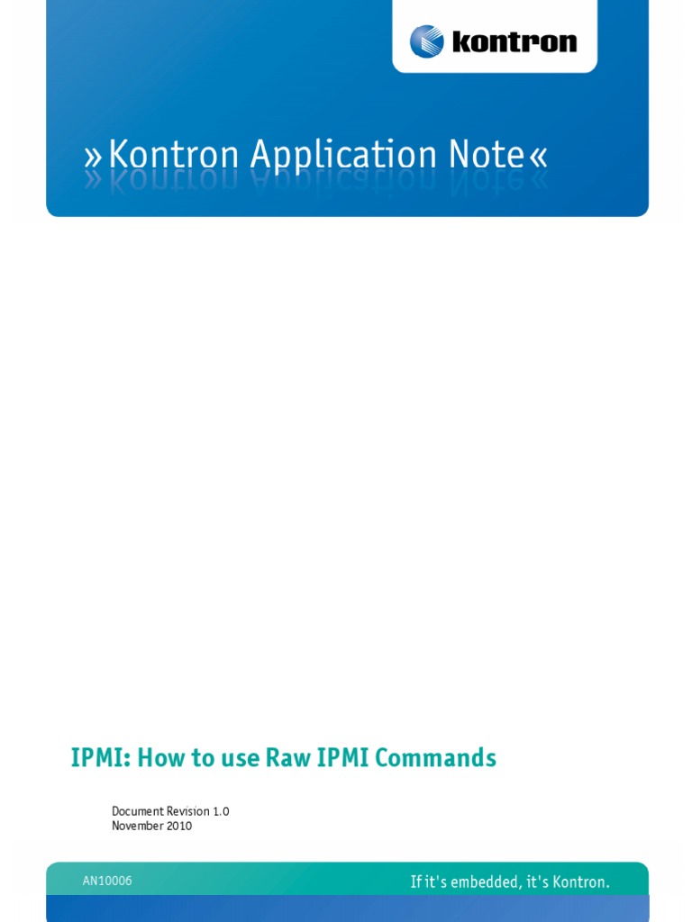 AN10006 - How To Use Raw IPMI Commands v1.0 | PDF | Trademark | Digital Technology