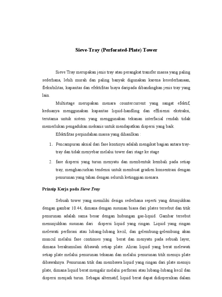 Sieve Tray Tower | PDF