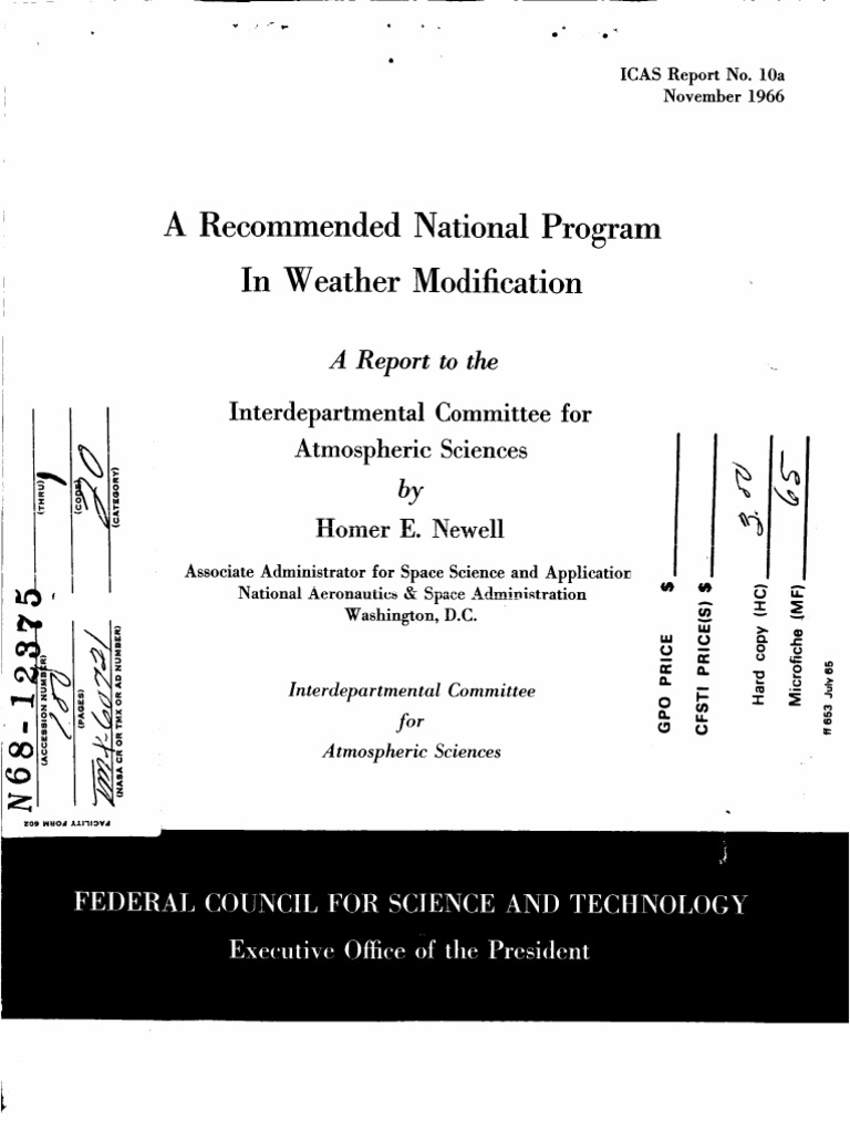 NASA Weather Modification 1966 | PDF | United States Department Of ...