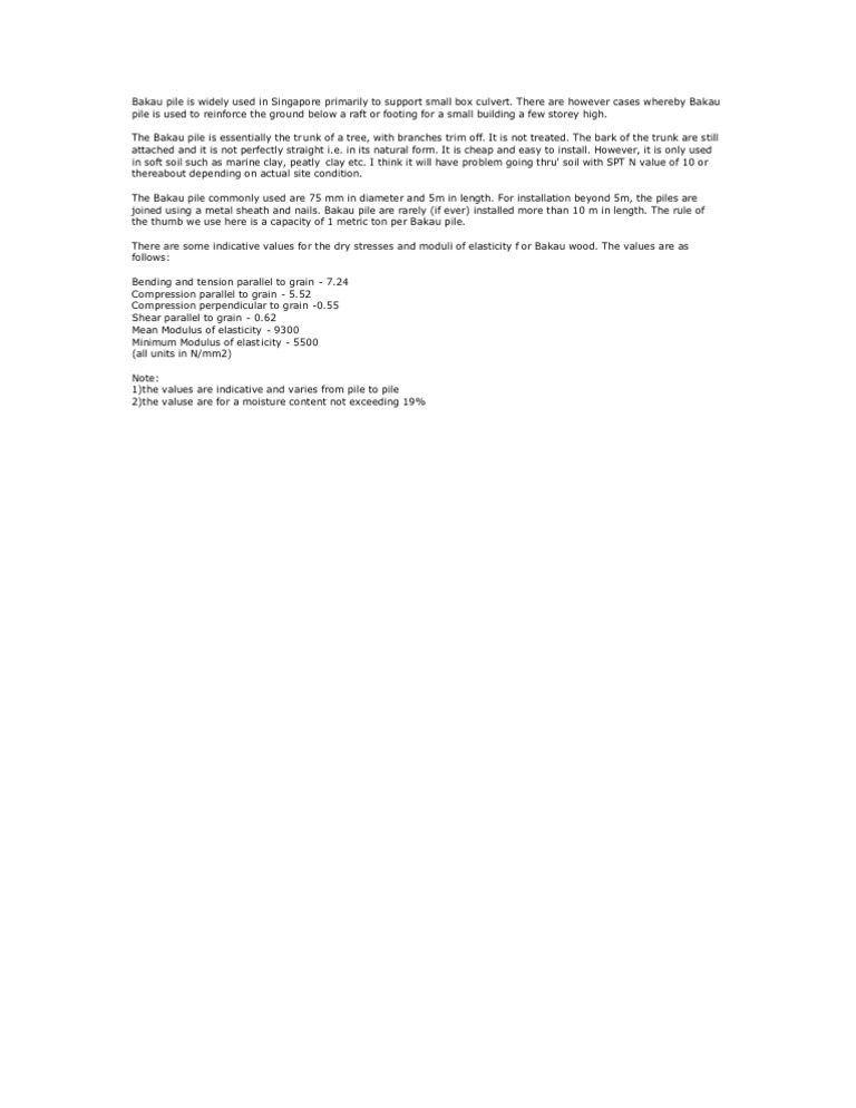 Bakau Pile Design | PDF