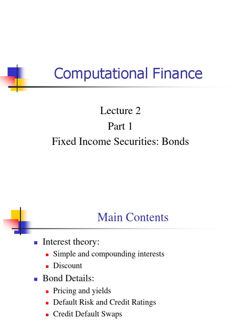 Computational Finance: Fixed Income Securities: Bonds | PDF | Bonds ...