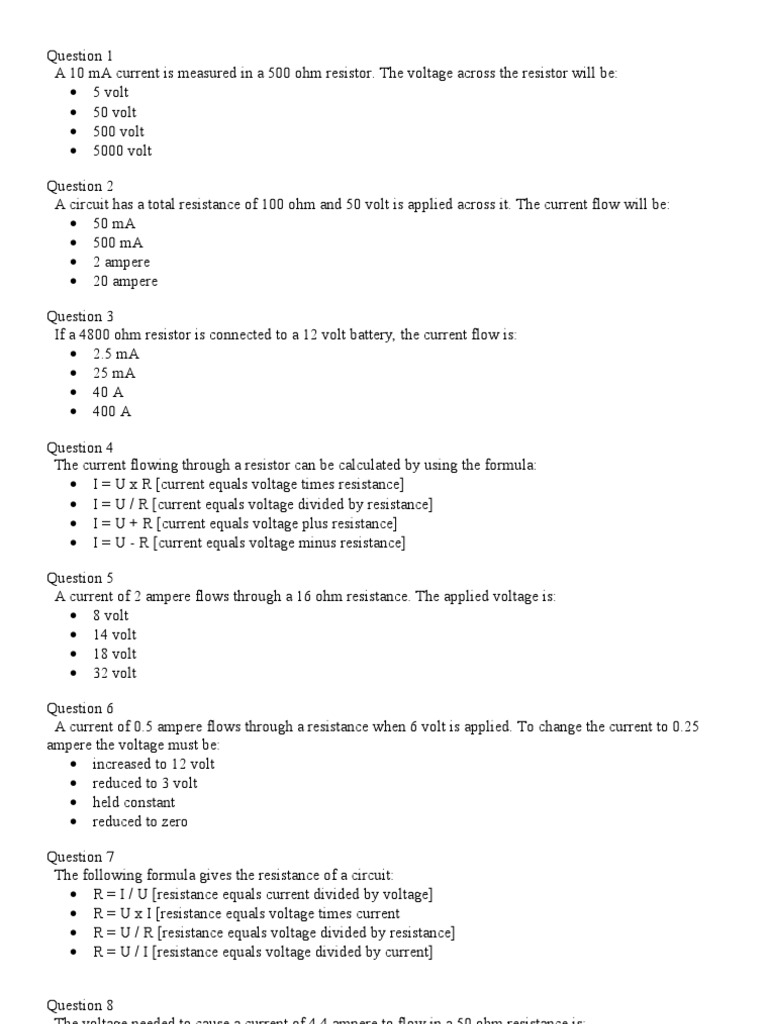 Ohms Law | PDF | Volt | Electric Current