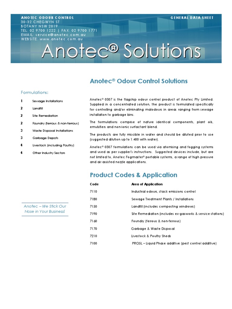 Anotec Products - Generic Products For Various Industry Types | PDF ...
