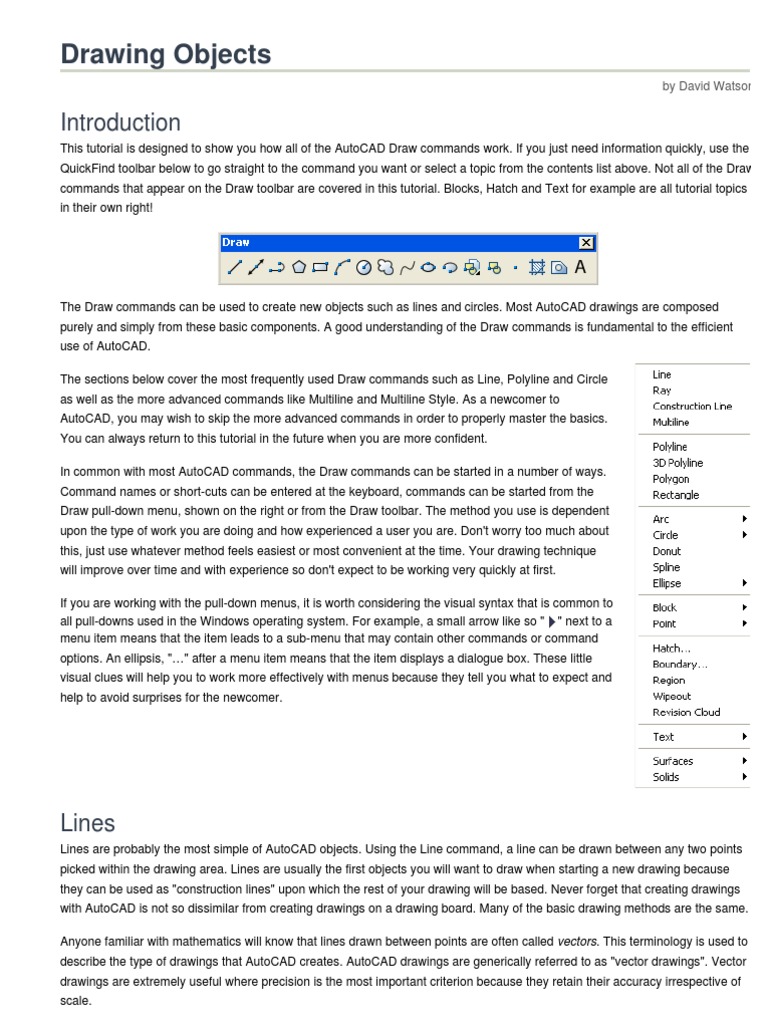 AutoCAD Draw Commands Guide | PDF | Circle | Ellipse