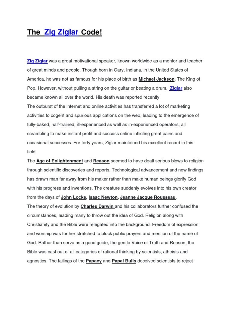 The Zig Ziglar Code! | PDF | Black Hole | Gravity