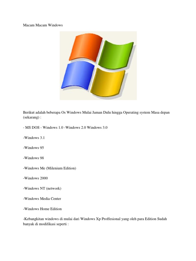 Macam Macam Windows | PDF