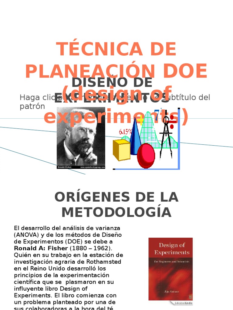 Diseño de Ex'perimentos (Doe) | PDF | Análisis de variación | Estadísticas