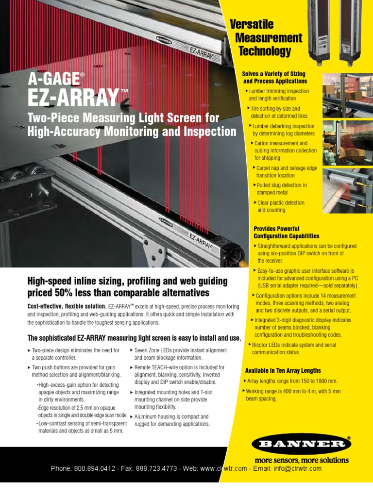 Banner A GAGE EZ ARRAY Safety Light Curtains | PDF | Bipolar Junction ...