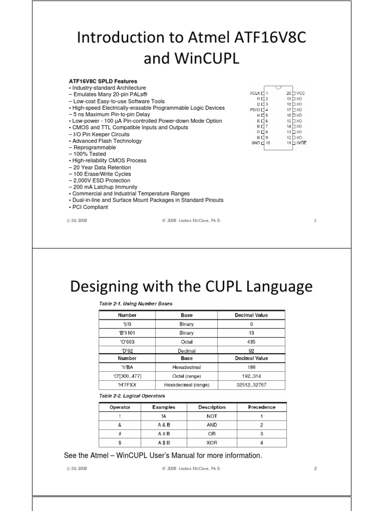 WinCUPL Intro Handouts2 | PDF | Digital Electronics | Electronic ...