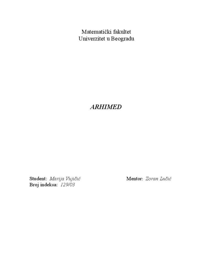 Arhimed | PDF