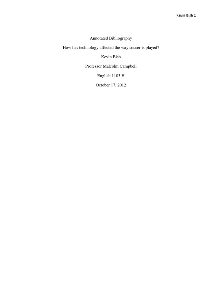 Annotated Bibliography | PDF | Association Football | Sports