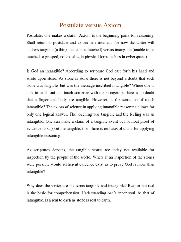 Postulate V Axiom | PDF | Axiom | Soul