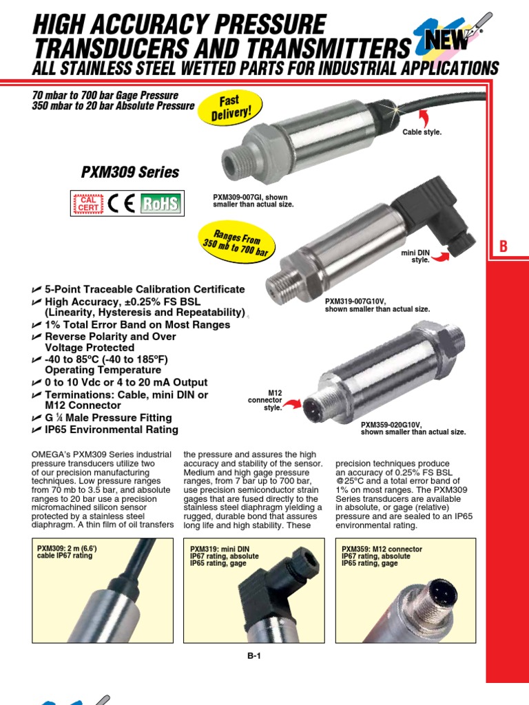 Omega Transducers | PDF | Electrical Connector | Calibration