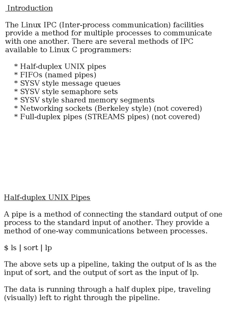 IPC with Pipes in Linux C | PDF | Teaching Methods & Materials | Computers