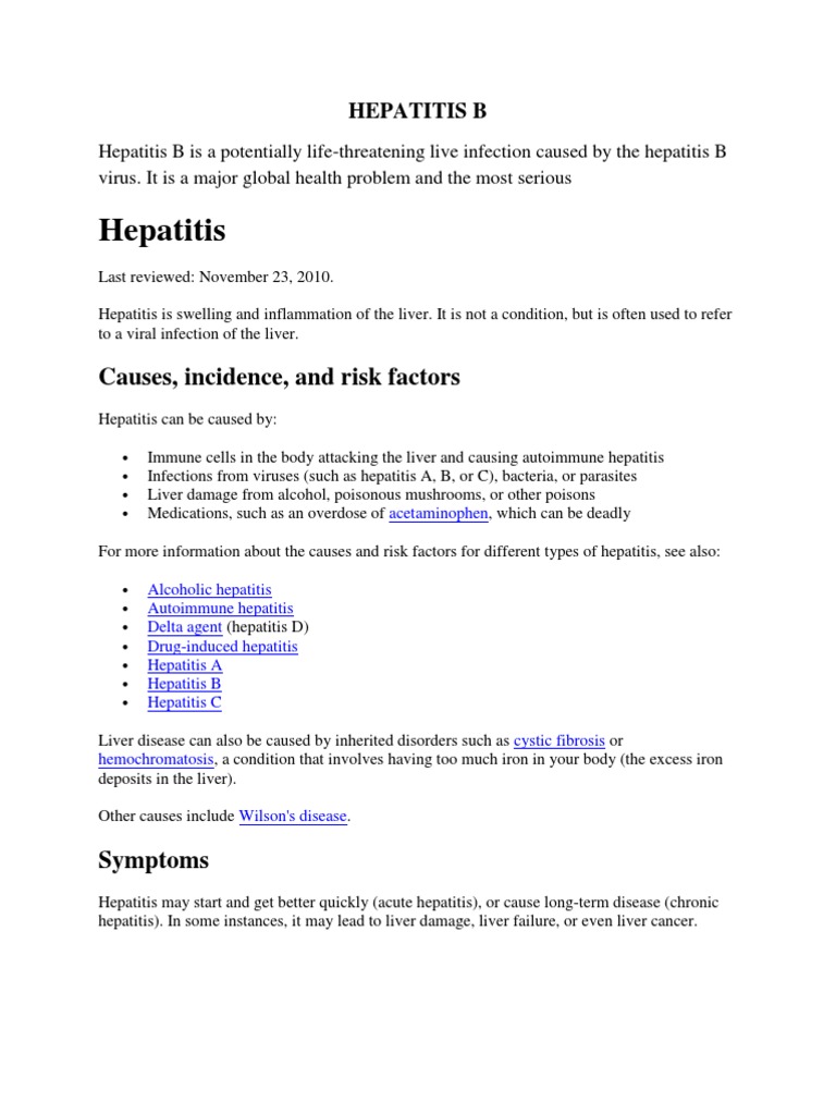 Hepatitis B | PDF | Hepatitis | Liver