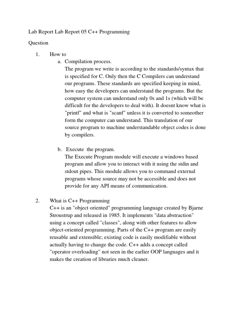 Lab Report C++ | PDF