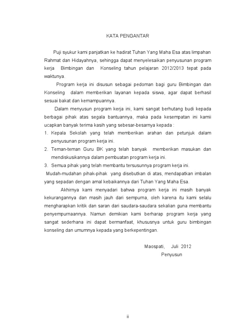 Program Kerja BK | PDF