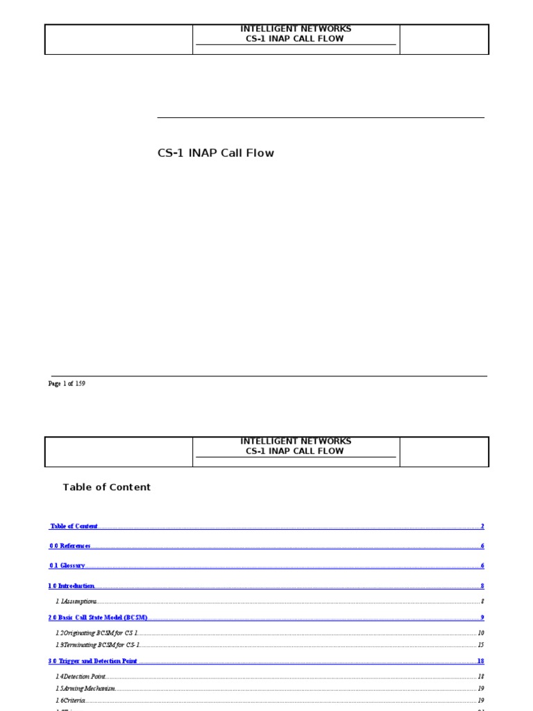 CS 1 INAP Call Flowv0 1 Scribd | PDF | Computer Networking | Data Transmission