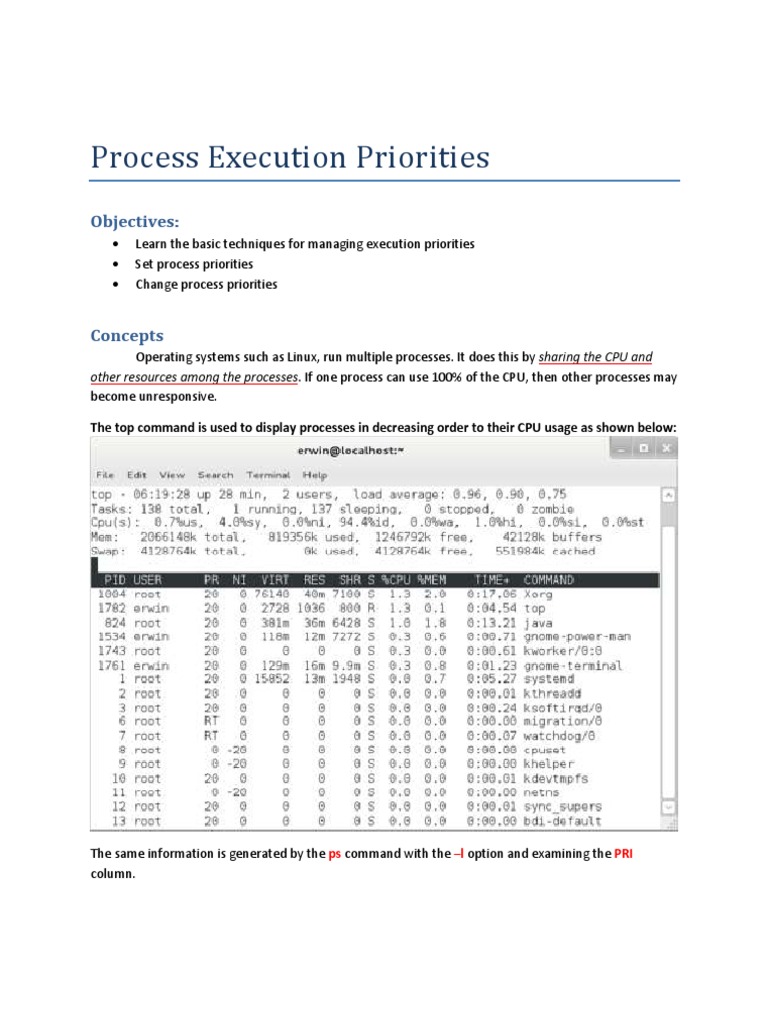 Process Execution Priorities | PDF | Scheduling (Computing) | Process ...