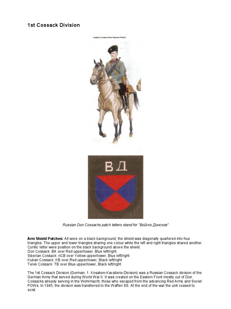 1st Cossack Division | PDF | Military Of Germany | Battles